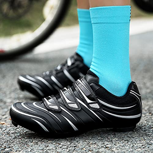 SDEQA Cycling Shoes for Men Women Road Cycling Bike Shoes Compatible Cleat Peloton Shoe with SPD and Delta Lock Pedal Indoor/Outdoor,Black,9