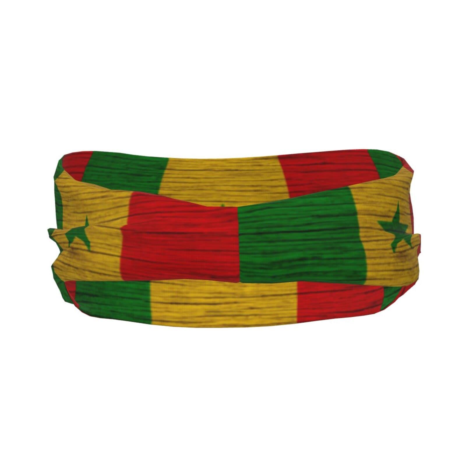 Senegal Wooden Texture Senegalese Flag Sports Headbands Unisex Yoga Non-Slip Quick-Drying Workout Hairband