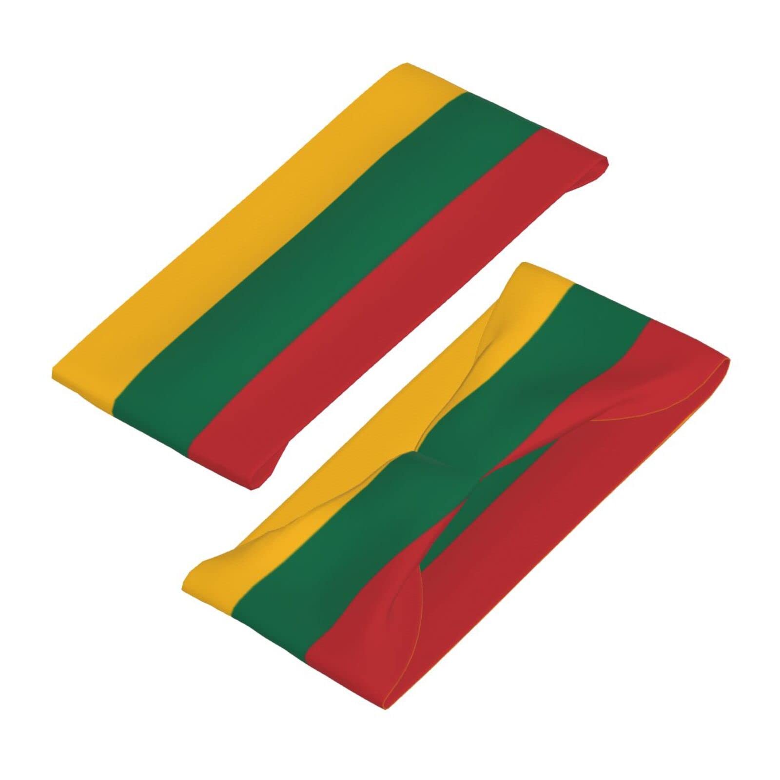 Lithuanian Flag Sports Headbands Unisex Yoga Non-Slip Quick-Drying Workout Hairband