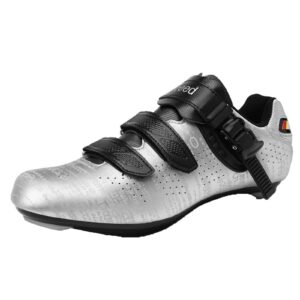 sdeqa men's cycling shoes for women compatible with peloton spd arc look delta cleats indoor road rcing bikes shoe,white,11