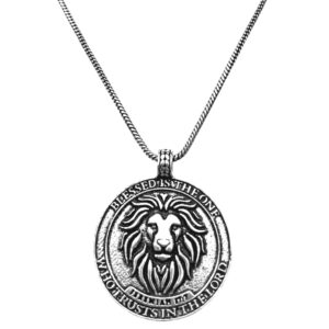 guaafa bible verse & lion pendant for men & women locket necklaces - blessed is the one who trusts in the lord | christian faith religious gifts jewelry for grandson and grand daughter(rustic silver)