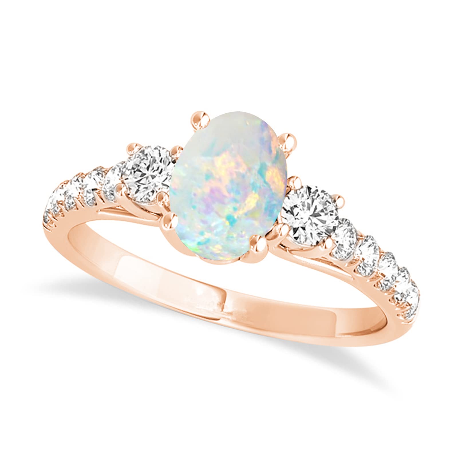 YDD Opal Rings for women 1 Carat(1 CT) Oval Cut Opal Engagement Rings for Women Sterling Silver 10K 14K 18K Gold Opal Birthstone Anniversary Ring Free Engraved