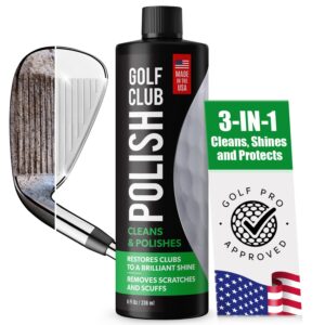 berkland golf club polish - made in the usa instant golf club cleaner and golf club scratch remover - cream golf club polishing kit/golf club cleaning kit - 8 oz of metal polish compound