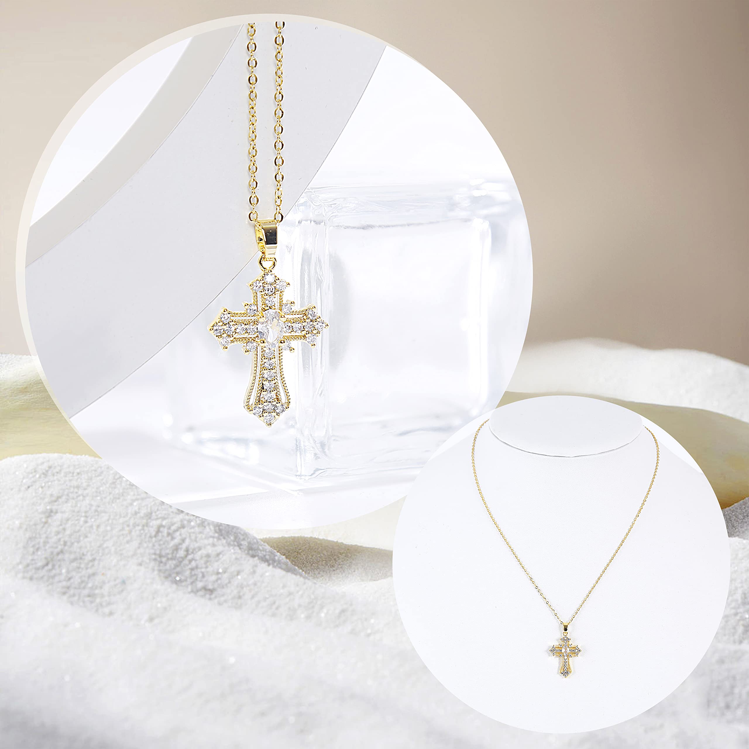 LLIYSOUN Gold Cross Necklaces for Women Jewelry Gold Cross Necklaces Gifts for Women Cross Necklace Minimalist Trendy Jewelry Valentines Day Gifts CN4