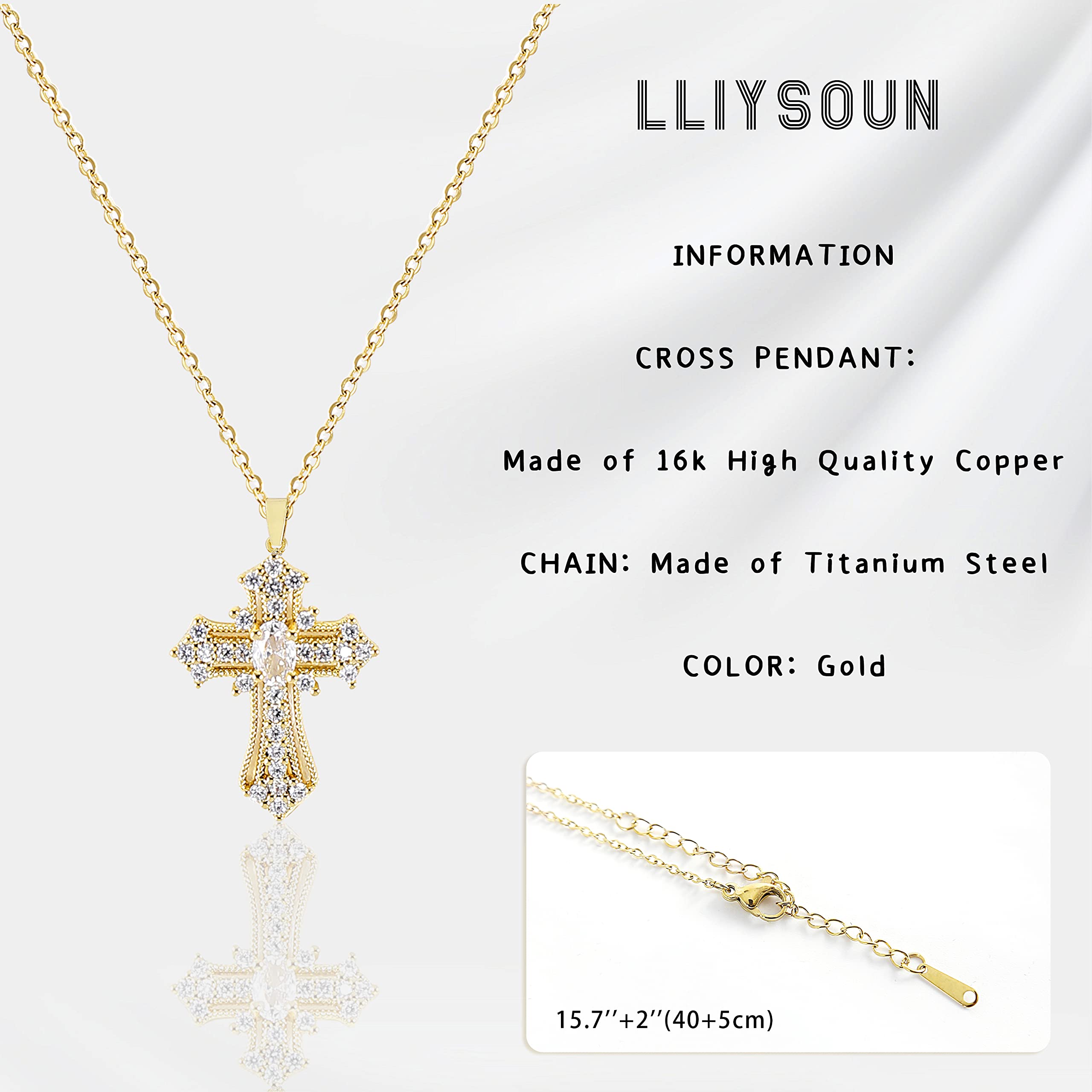 LLIYSOUN Gold Cross Necklaces for Women Jewelry Gold Cross Necklaces Gifts for Women Cross Necklace Minimalist Trendy Jewelry Valentines Day Gifts CN4