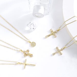 LLIYSOUN Gold Cross Necklaces for Women Jewelry Gold Cross Necklaces Gifts for Women Cross Necklace Minimalist Trendy Jewelry Valentines Day Gifts CN4