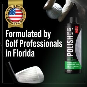 Berkland Golf Club Polish - Made in The USA Instant Golf Club Cleaner and Golf Club Scratch Remover - Cream Golf Club Polishing Kit/Golf Club Cleaning Kit - 8 oz of Metal Polish Compound