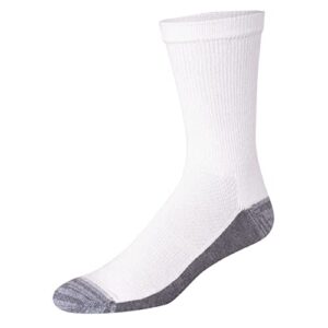 hanes men's, x-temp cushioned crew socks, 12-pack, white-12 pack, 6-12