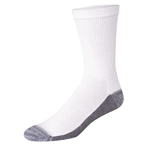 Hanes Men's, X-Temp Cushioned Crew Socks, 12-Pack, White-12 Pack, 6-12