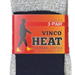 Vinco Thermal Socks 6 & 12 Pairs Insulated for cold weather Premium Comfortable Warm Winter Socks (9-11)