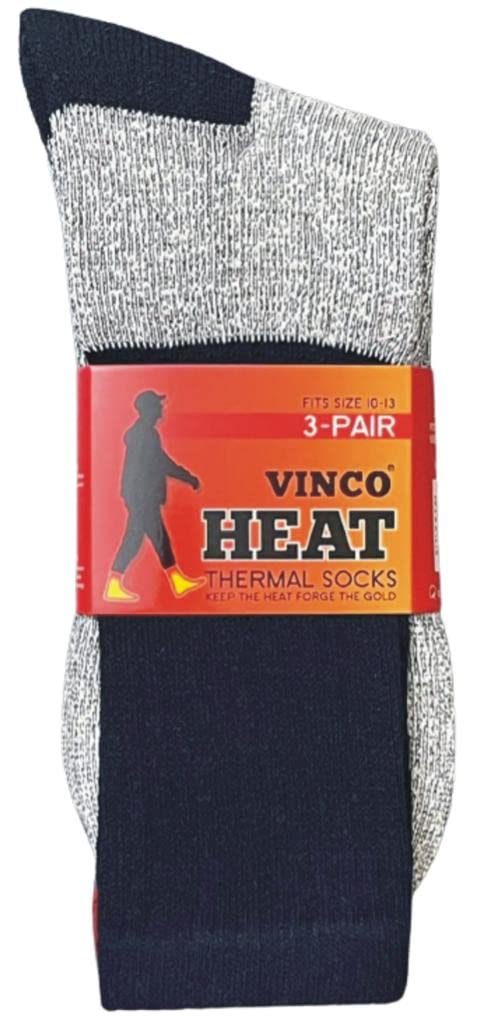 Vinco Thermal Socks 6 & 12 Pairs Insulated for cold weather Premium Comfortable Warm Winter Socks (9-11)