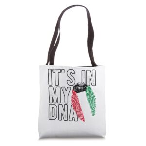 funny it's in my dna kuwait flag fingerprint tote bag