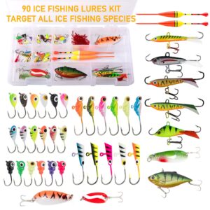 Dr.Fish Ice Fishing Rod and Reel Combo with 2 Ice Spinning Reels Ice Fishing Gears Equipment Ice Fishing Pole Ice Jig Lures