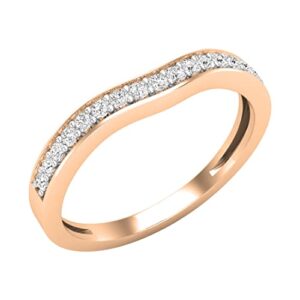 dazzlingrock collection round white diamond contour enhancer band for women (0.20 ctw) in 10k rose gold, size 4