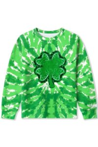 iimmer little boys girls fahion st patty day tie dye irish shamrock long sleeve shirt 7-8 years