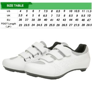 SDEQA Mens Womens Cycling Shoes Compatible with Peloton Shoes Compatible with Peloton SPD ARC Look Delta Cleats Indoor/Outdoor,White,8