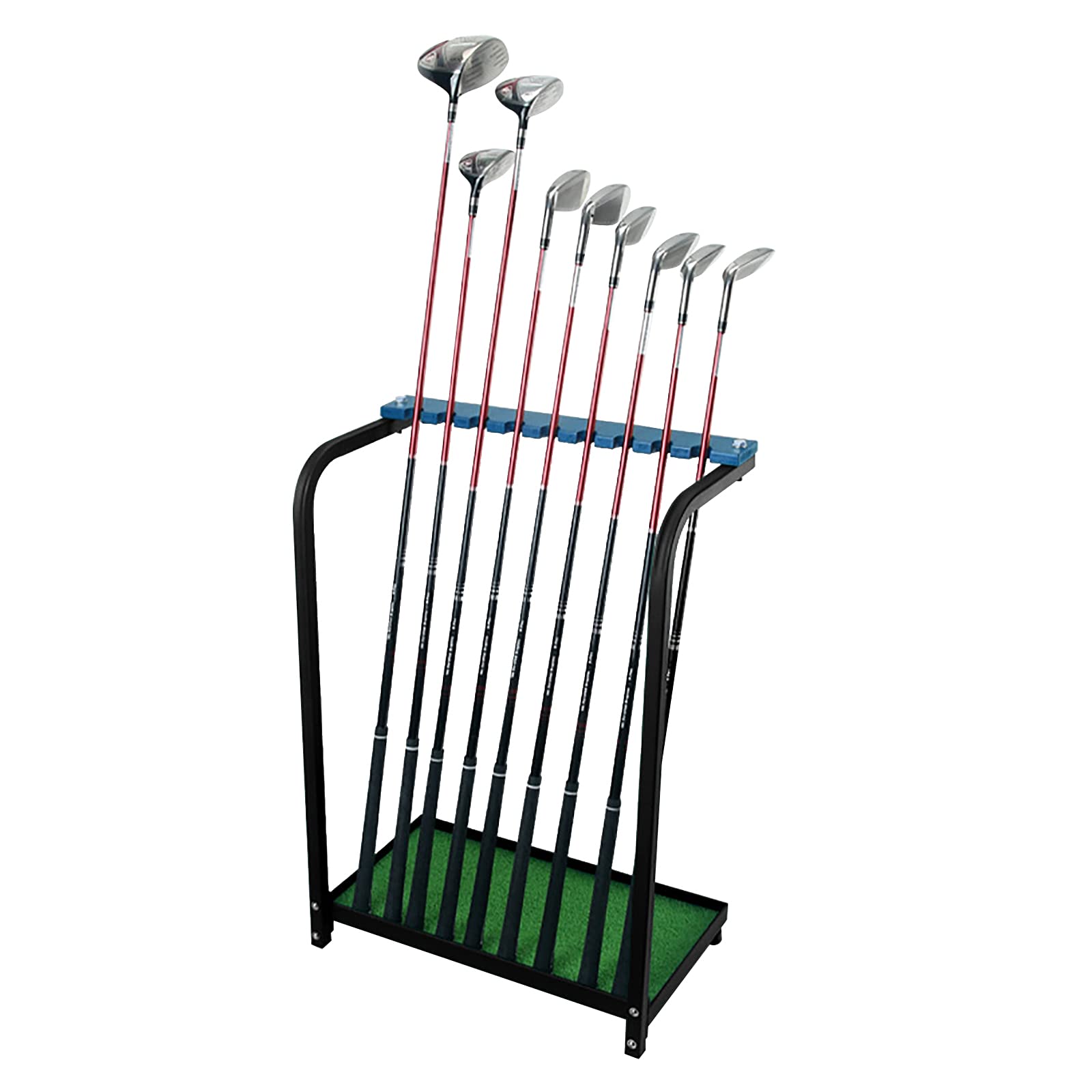 Cbhfmljd Golf Club Display Rack, Metal Golf Putter Storage Organizer 9 Clubs Free Standing, Golf Club Organizer Non-Slip and Scratch-Resistant Golf Club Storage Golf Putter Stand Holder