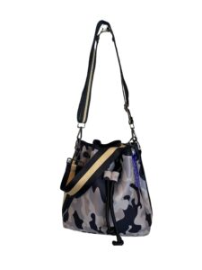 dallas hill designs crossbody bucket purse for women | neoprene handbag | drawstring hobo shoulder bag | plus extra pouch