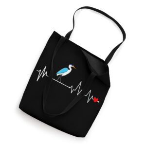 Great Blue Heron Heartbeat - Bird Owner Gifts Tote Bag