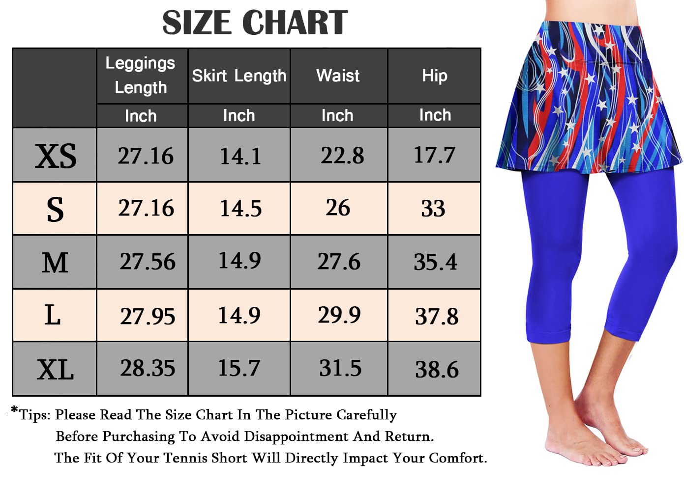 MSACRH Women’s Tennis Skirted Leggings with Pockets Active Skort Athletic Ruffle Pleated Golf Skapri with Skirt