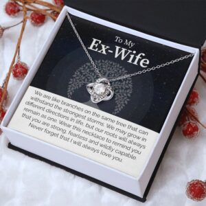 Jewelayer To My Ex-Wife Necklace, Beautiful Best Ex Wife Jewelry Gift On Her Anniversary/Birth Day Or Christmas Day From Ex Husband, Love Knot Necklace Funny Ex-Wife Jewelry Gift, Surprise Gift Idea