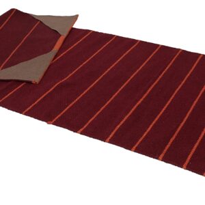 KD Yoga Rug Blanket Convert Plastic Yoga Mat to Eco Friendly 100% Cotton Reipping with Corner Pocket (Red-Orange)