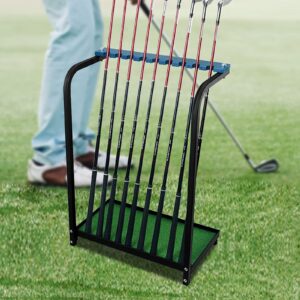 Cbhfmljd Golf Club Display Rack, Metal Golf Putter Storage Organizer 9 Clubs Free Standing, Golf Club Organizer Non-Slip and Scratch-Resistant Golf Club Storage Golf Putter Stand Holder