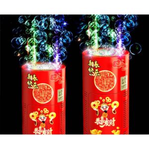 Firework Bubble Machine, Bubble Machine, Portable Fireworks Bubble Machine, New Year Fireworks Bubble Machine Lighting Bubbler, Sticker, for Parties Boy Girl Gift