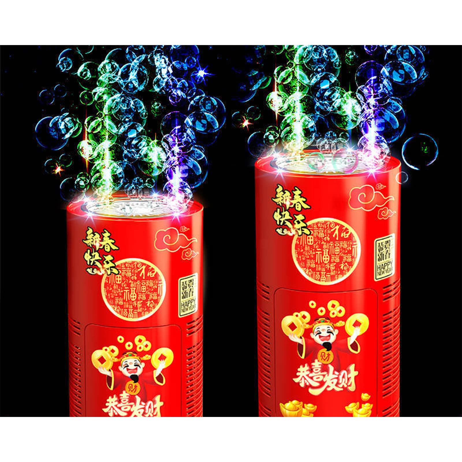 Firework Bubble Machine, Bubble Machine, Portable Fireworks Bubble Machine, New Year Fireworks Bubble Machine Lighting Bubbler, Sticker, for Parties Boy Girl Gift