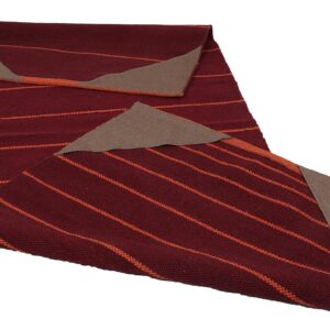 KD Yoga Rug Blanket Convert Plastic Yoga Mat to Eco Friendly 100% Cotton Reipping with Corner Pocket (Red-Orange)