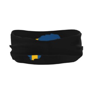 Swedish Map Flag Sports Headbands Unisex Yoga Non-Slip Quick-Drying Workout Hairband