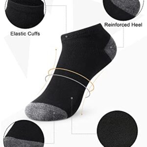 Hicarer 150 Pairs Men's Cushion Ankle Socks Breathable Casual Socks Comfort Men Low Cut Sock for Men Sports Outdoor Running (Black, Gray)