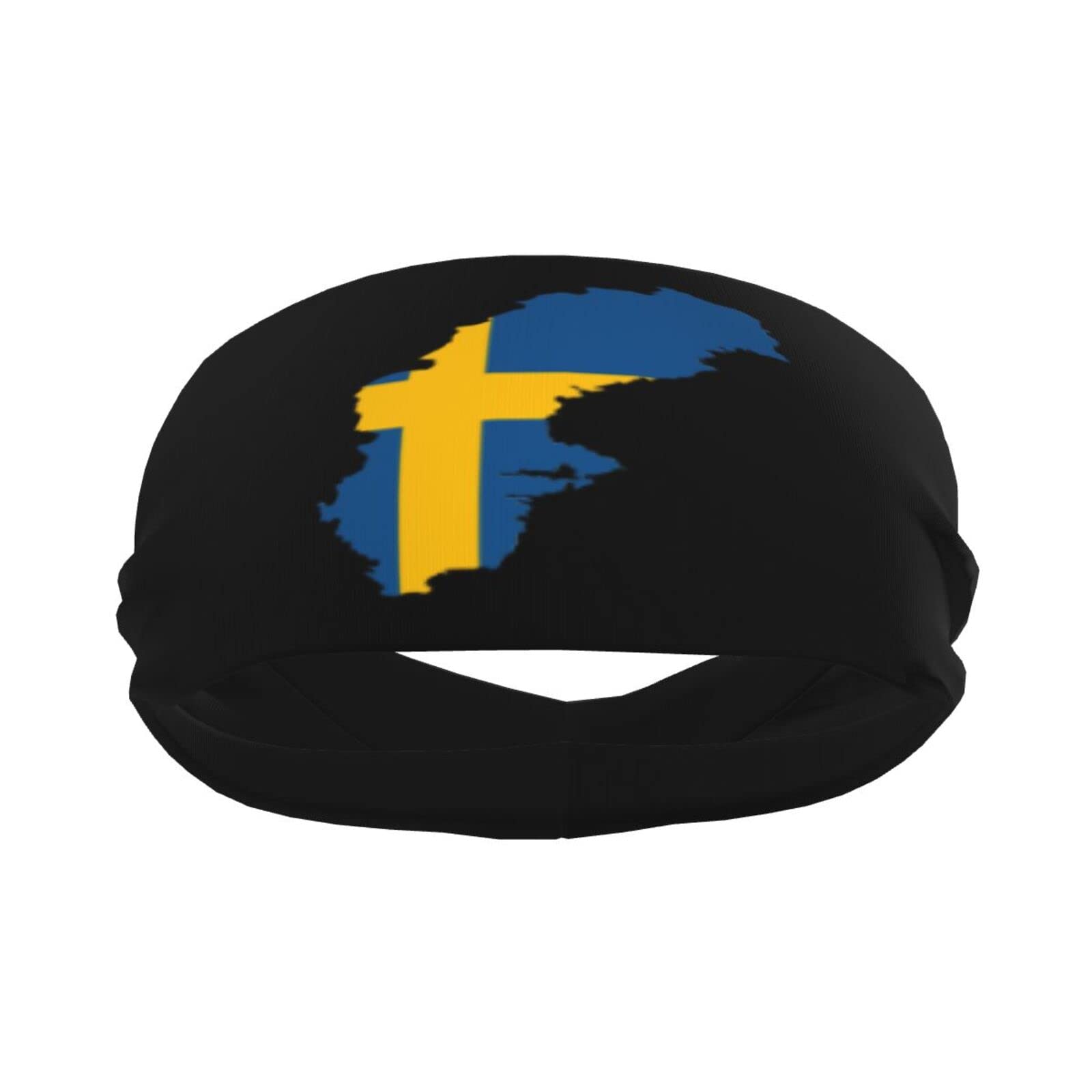 Swedish Map Flag Sports Headbands Unisex Yoga Non-Slip Quick-Drying Workout Hairband