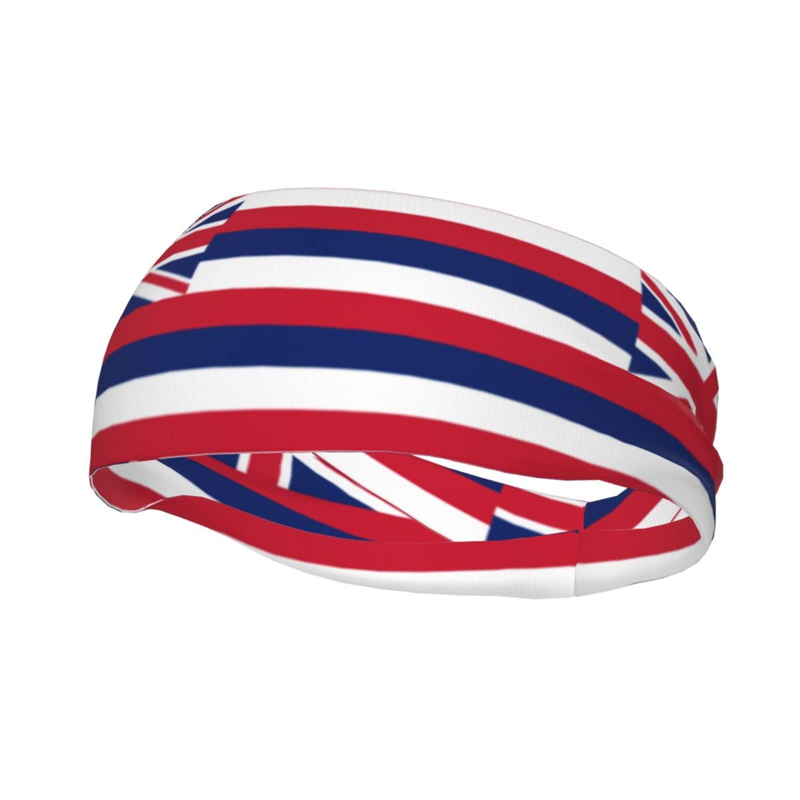 Hawaiian Flag Sports Headbands Unisex Yoga Non-Slip Quick-Drying Workout Hairband