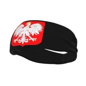 polish eagle polska poland flag sports headbands unisex yoga non-slip quick-drying workout hairband