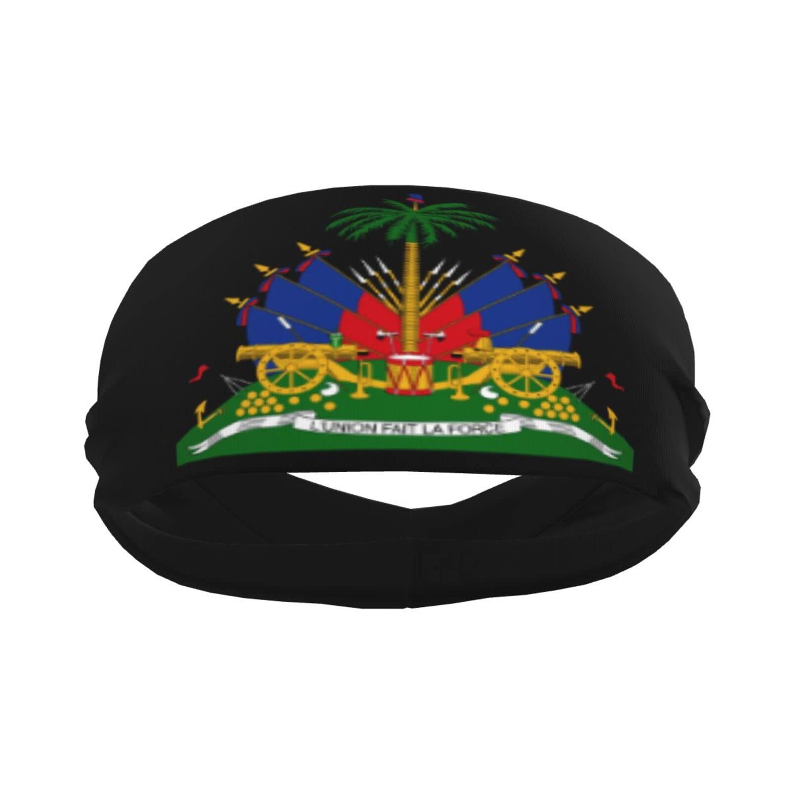 Coat of Arms Haiti Sports Headbands Unisex Yoga Non-Slip Quick-Drying Workout Hairband