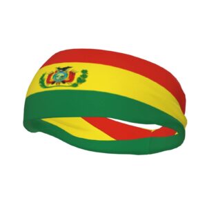 bolivia flag sports headbands unisex yoga non-slip quick-drying workout hairband