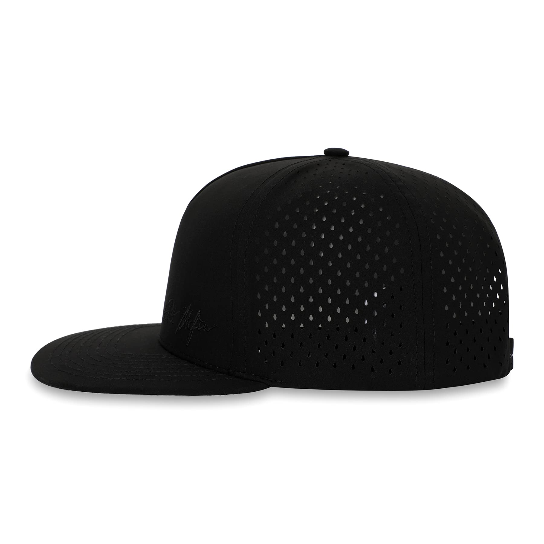 Salt Mafia Flat Brim Water-Resistant Performance Snap Back Hat, Blackout