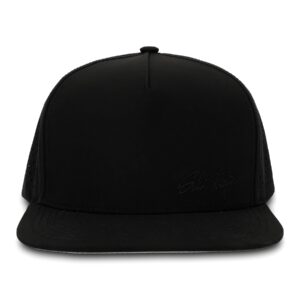 Salt Mafia Flat Brim Water-Resistant Performance Snap Back Hat, Blackout