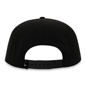 Salt Mafia Flat Brim Water-Resistant Performance Snap Back Hat, Blackout