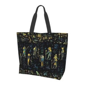 asyg egyptian tote shoulder bag hieroglyphs bags storage handle shopping bag portable egypt bag