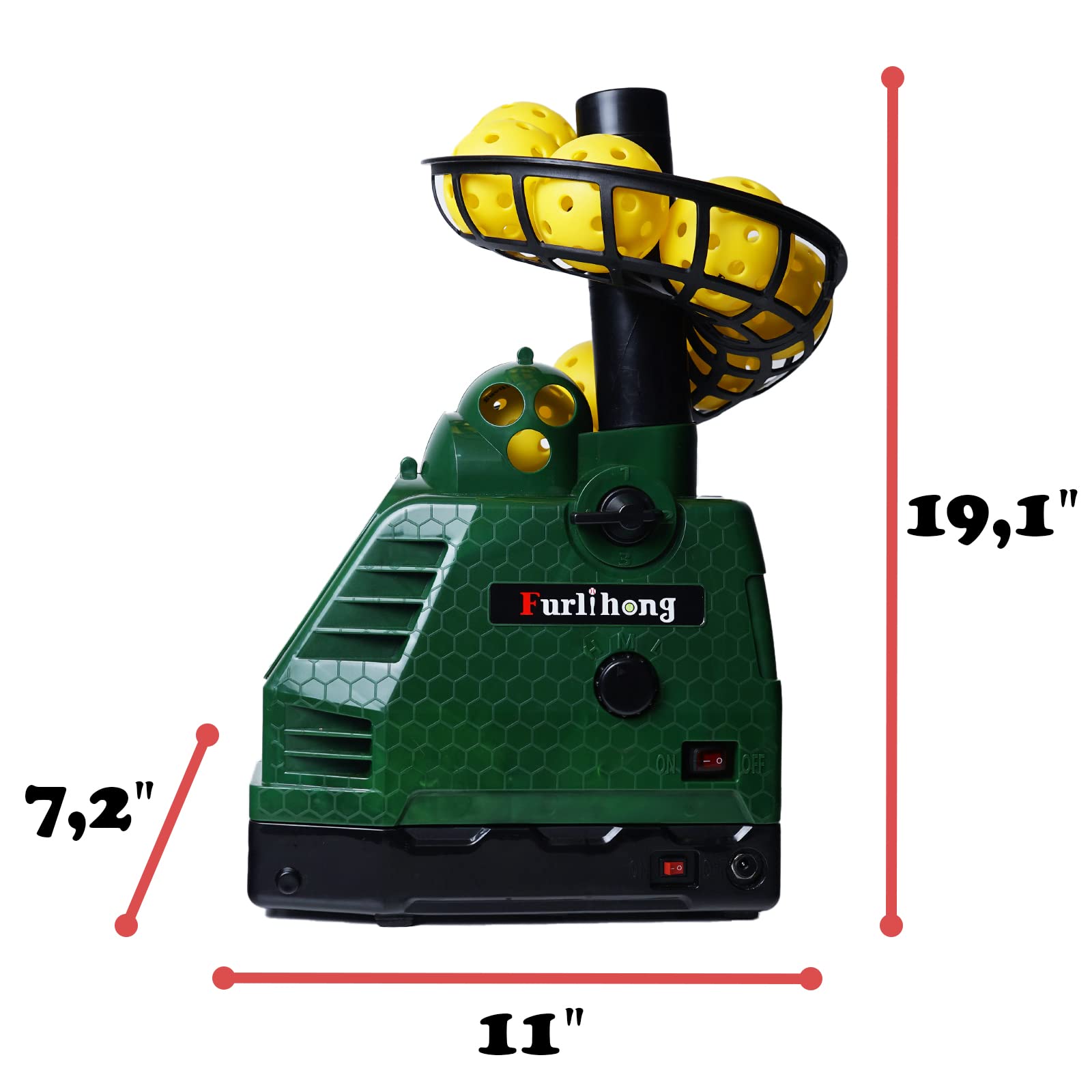 Furlihong 680PBH Pickleball Starter Kit, Including Launch Machine, Ball Recycling Net, Pickleball Paddle, 3 x Pickleballs and Carrying Bag