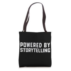 storytelling powered by storytelling tote bag