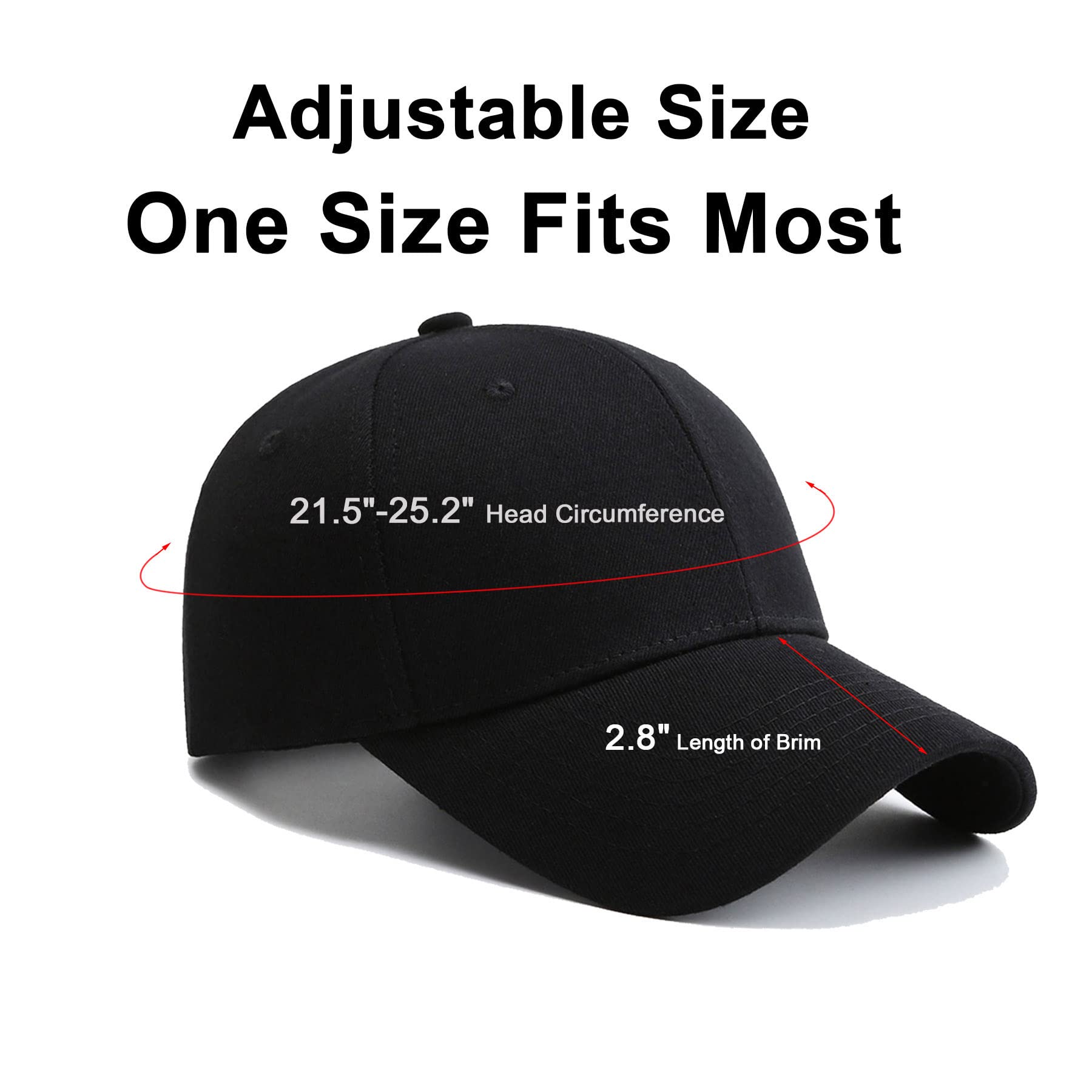 NPJY Men Women Baseball Cap Golf Dad Hat Adjustable Original Classic Low Profile Cotton Hat Unconstructed Plain Cap Black