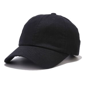 npjy men women baseball cap golf dad hat adjustable original classic low profile cotton hat unconstructed plain cap black