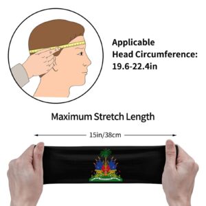 Coat of Arms Haiti Sports Headbands Unisex Yoga Non-Slip Quick-Drying Workout Hairband