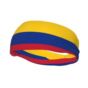 colombia flag sports headbands unisex yoga non-slip quick-drying workout hairband