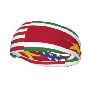 america suriname friendship flag sports headbands unisex yoga non-slip quick-drying workout hairband