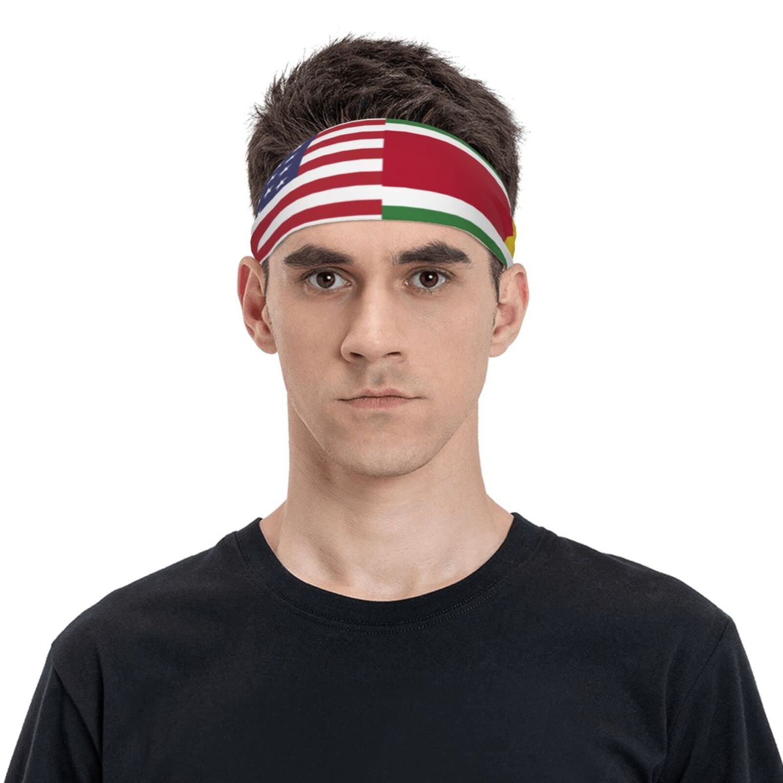 America Suriname Friendship Flag Sports Headbands Unisex Yoga Non-Slip Quick-Drying Workout Hairband