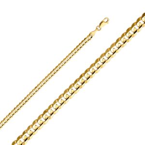 tgdj 10k yellow solid gold cuban chain necklace, 4.0 mm | gold jewelry for men and women (28in)